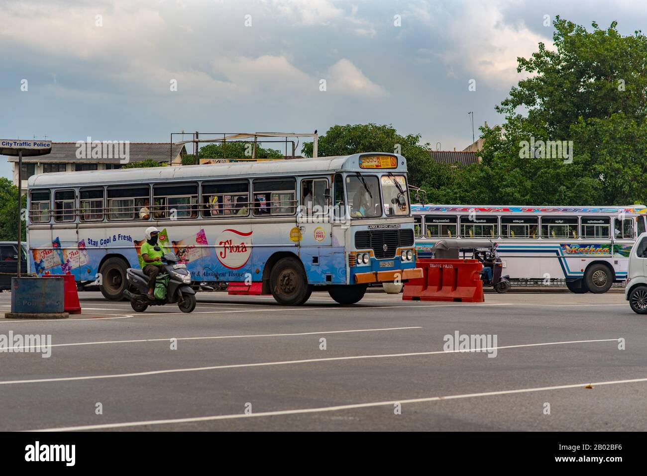 Colombo, Sri Lanka : 2019 NOV 26 : Bus in the transit in the capital of ...
