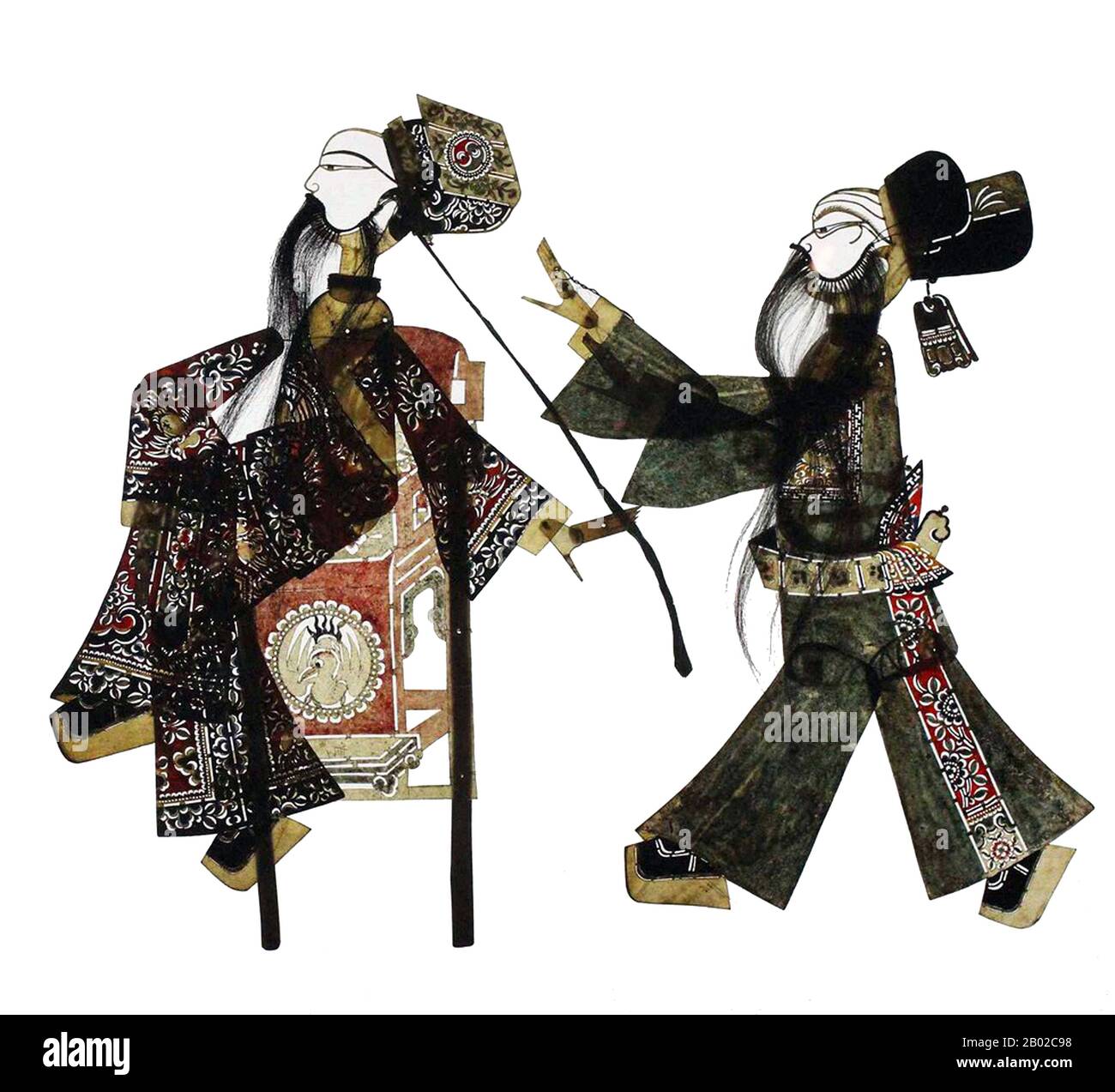 China: Two male shadow puppets, Sichuan Province, 20th century. Shadow ...