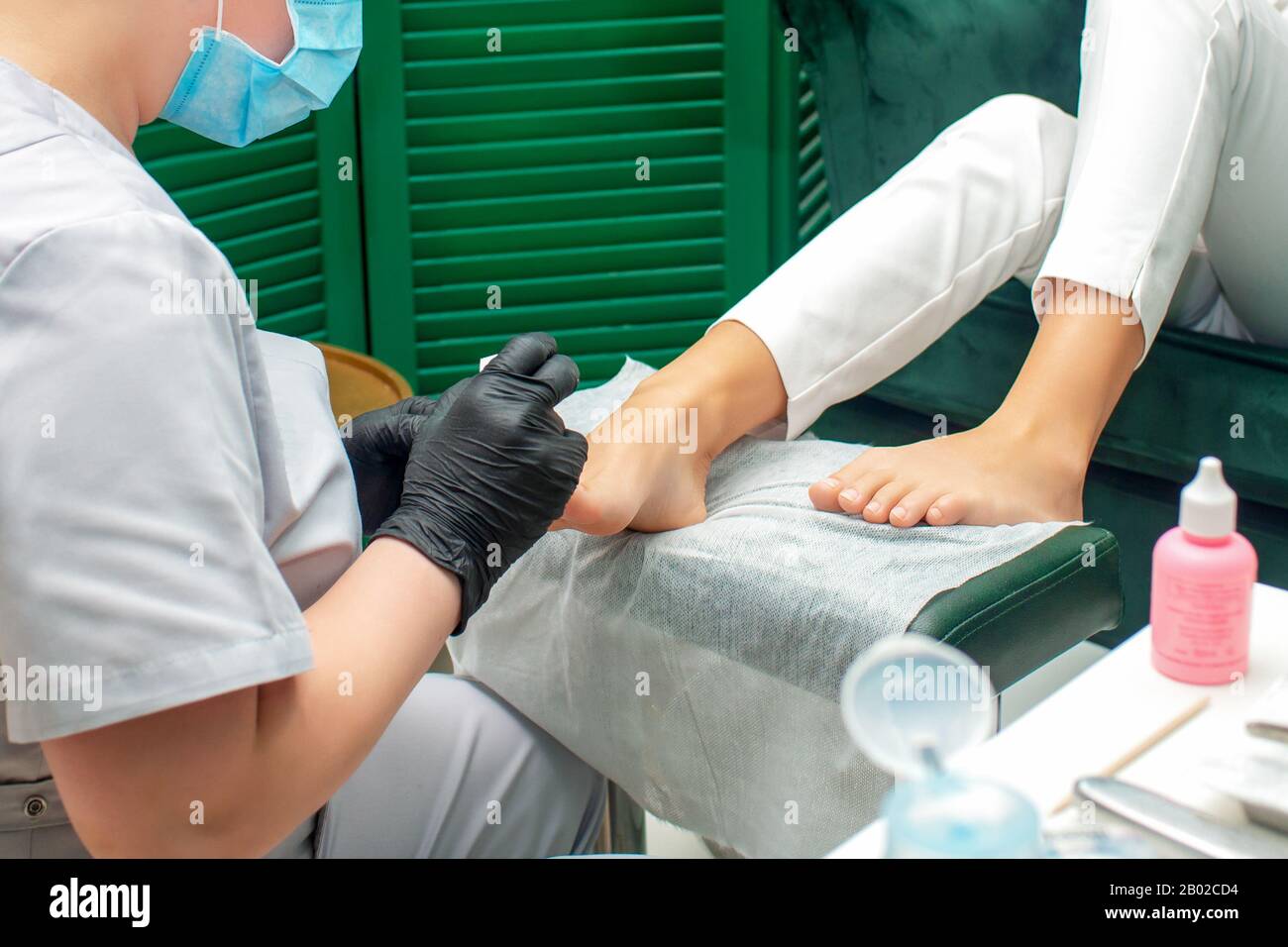 Woman receiving pedicure procedure on feet in spa salon Stock Photo - Alamy