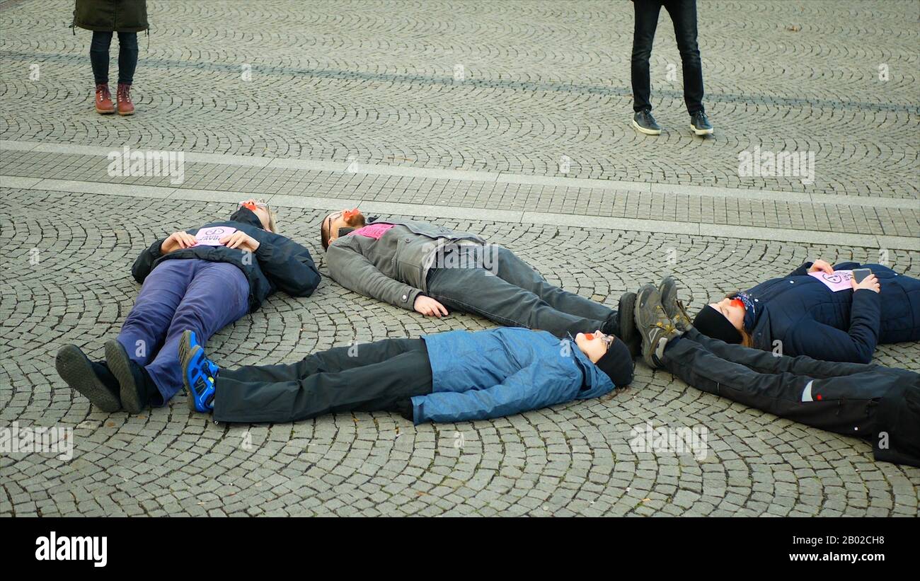 Extinction rebellion people activists banner symbol circle represents ...