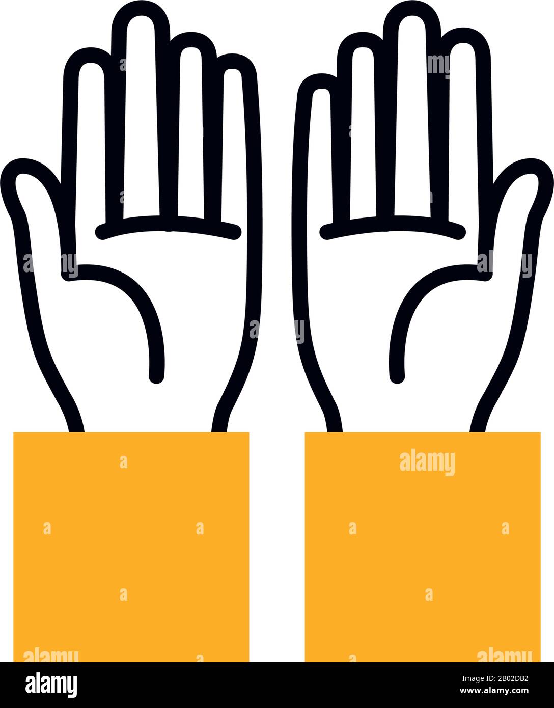 Sign with hands half line half color style icon design of People arm ...