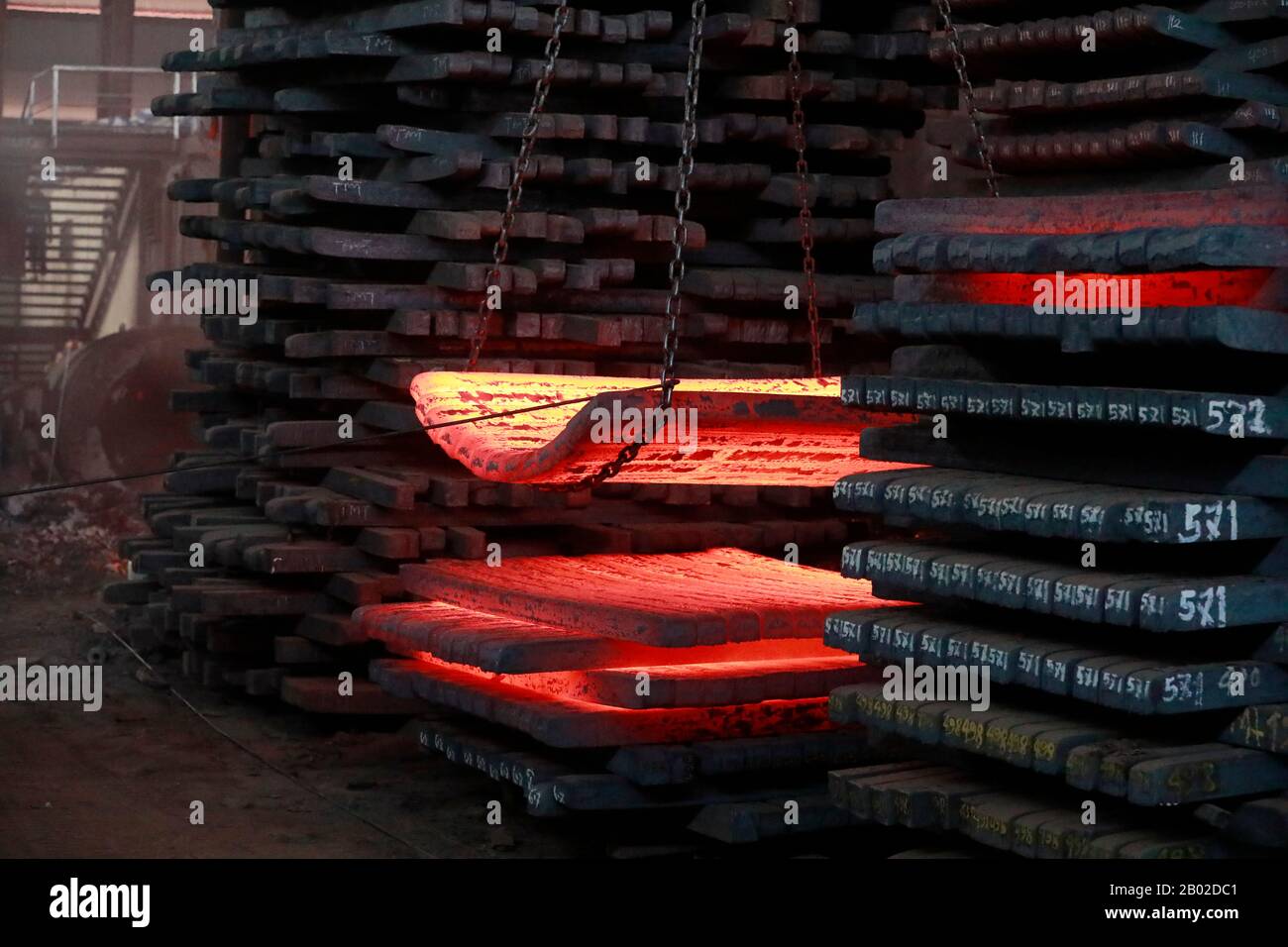 Dhaka, Bangladesh - February 12, 2020: Bangladeshi workers are working ...
