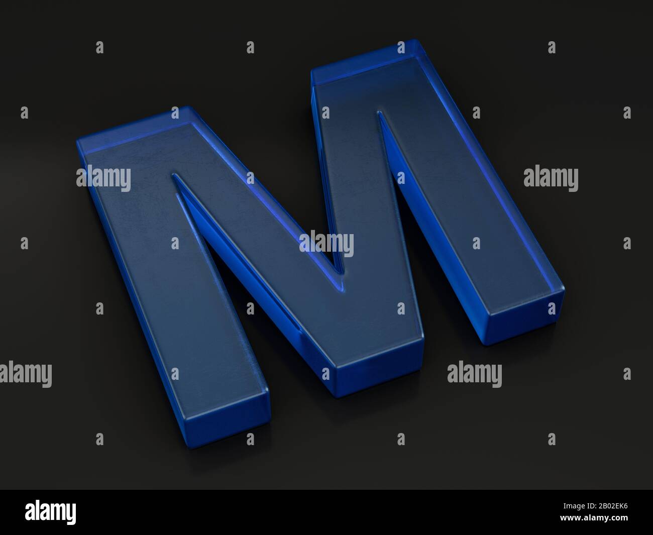 Glass letter M on black background. 3d illustration Stock Photo - Alamy