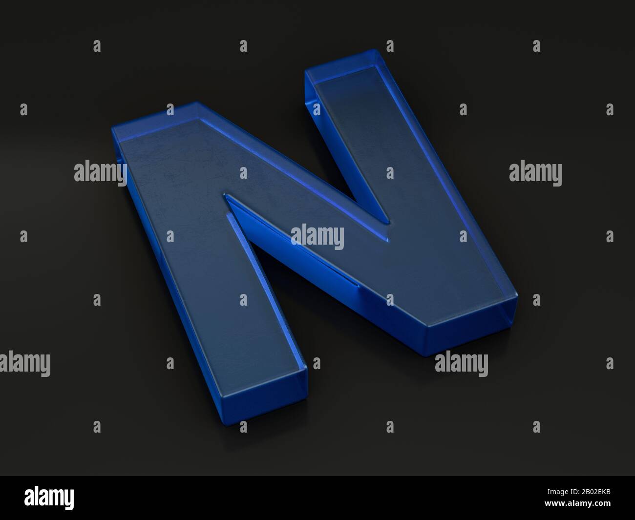 Glass letter N on black background. 3d illustration Stock Photo - Alamy