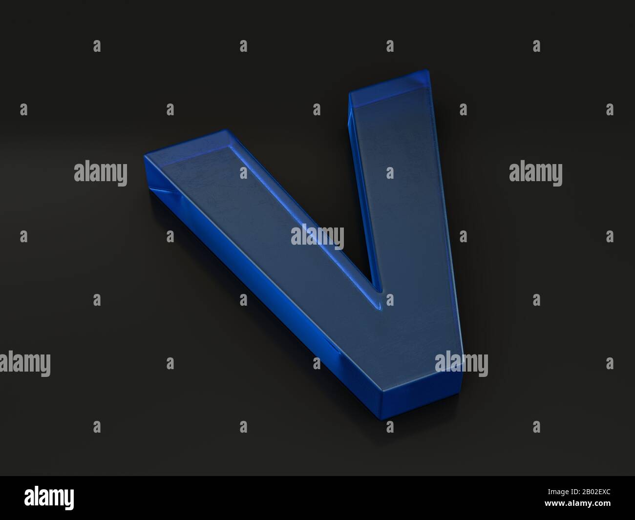 Glass letter V on black background. 3d illustration Stock Photo - Alamy
