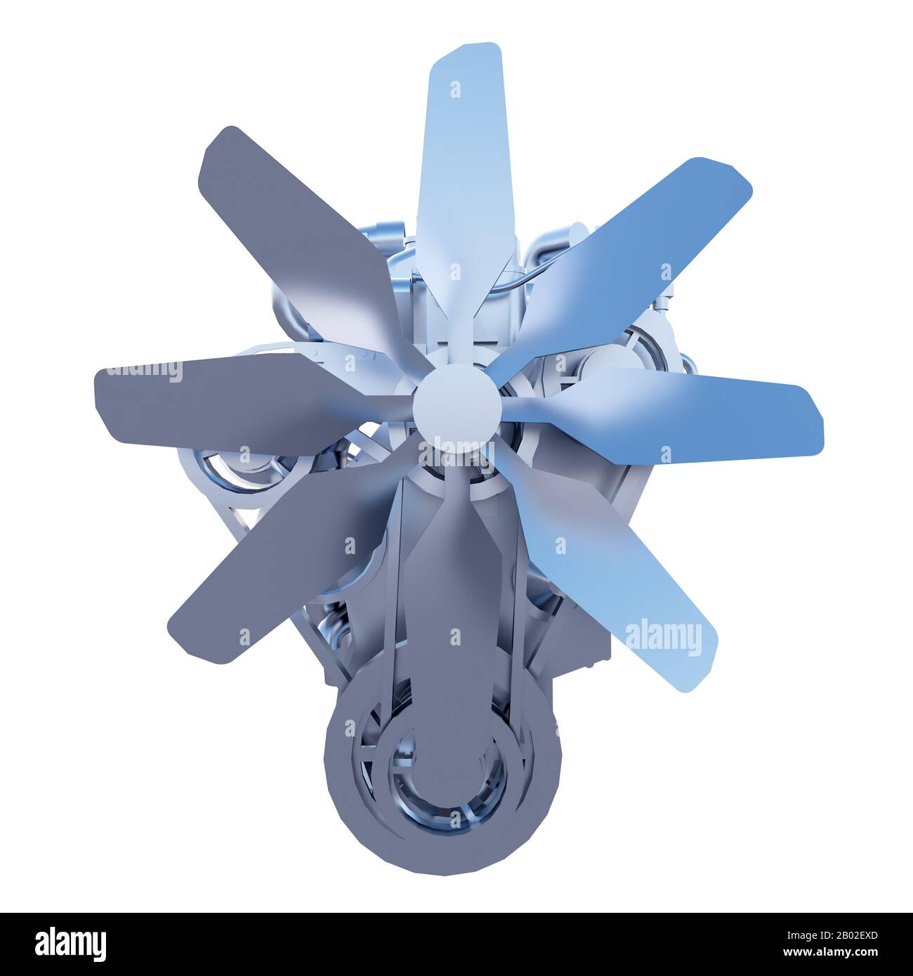 steel engine front view isolated on white. 3d rendering Stock Photo - Alamy