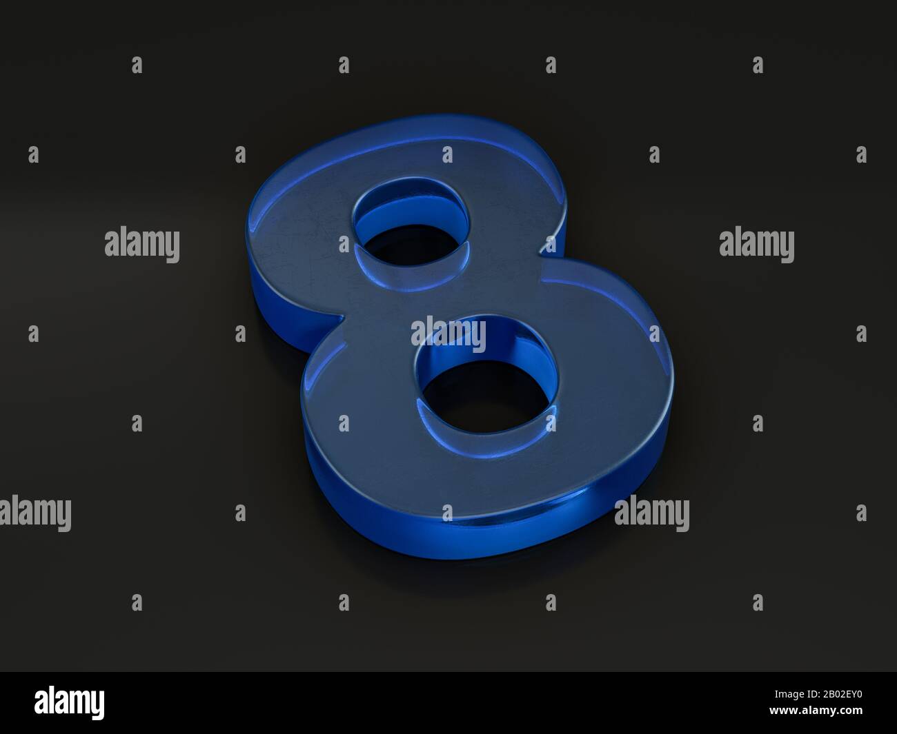 Glass number eight on black background. 3d illustration Stock Photo - Alamy