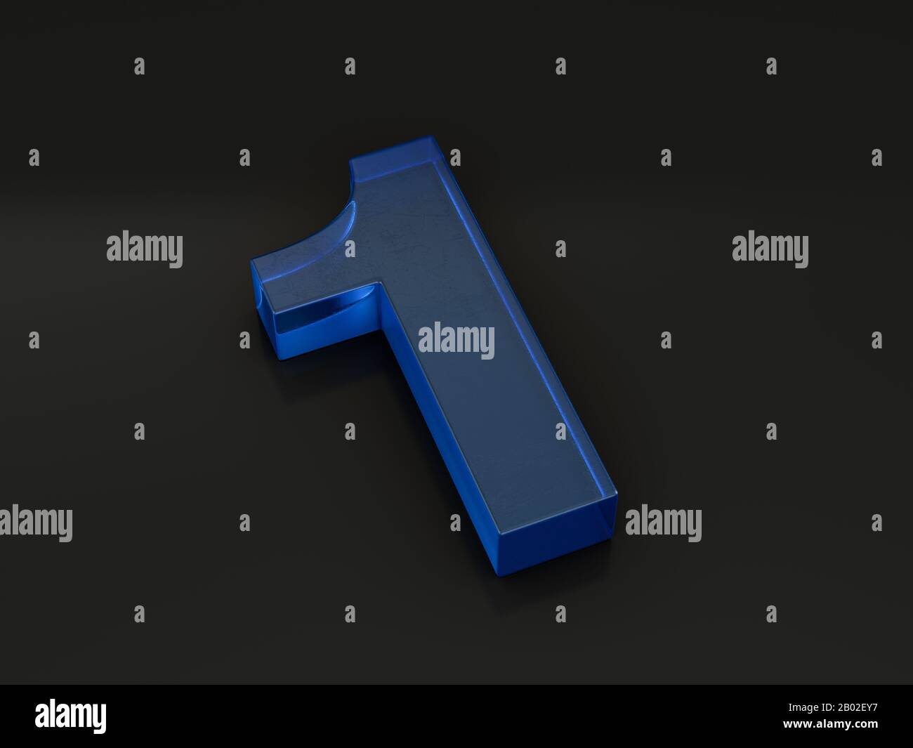 Glass number one on black background. 3d illustration Stock Photo - Alamy