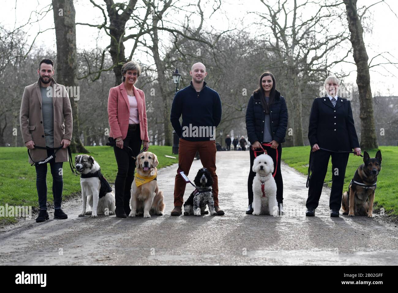 (Left to right) Sean Laidlaw with Barrie, Lyndsey Uglow with Leo ...