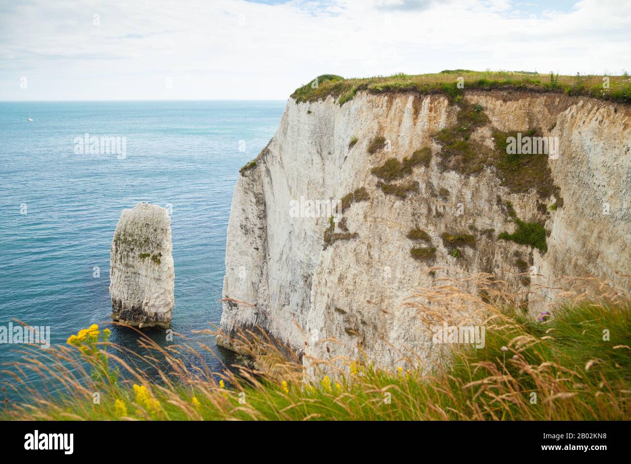 Chalk stack at Old Harry Rocks, Dorset, England Stock Photo - Alamy