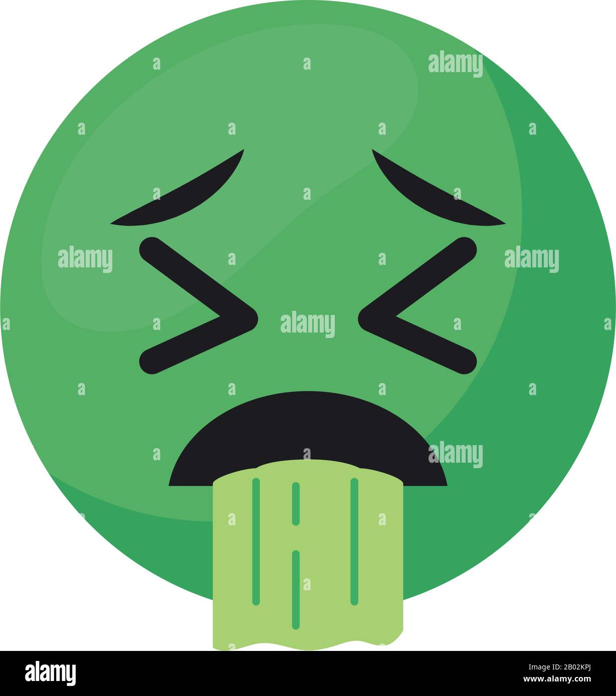 Sick emoji face flat style icon design, Cartoon expression cute ...