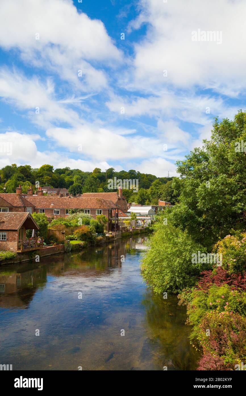 The view of the River Avon from Harnham bridge salisbury England Stock ...
