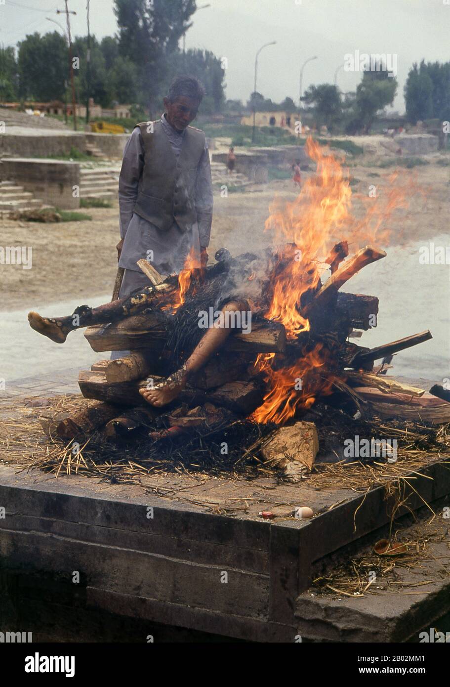 At Pashupatinath the cremation ghat (steps) are divided into two ...