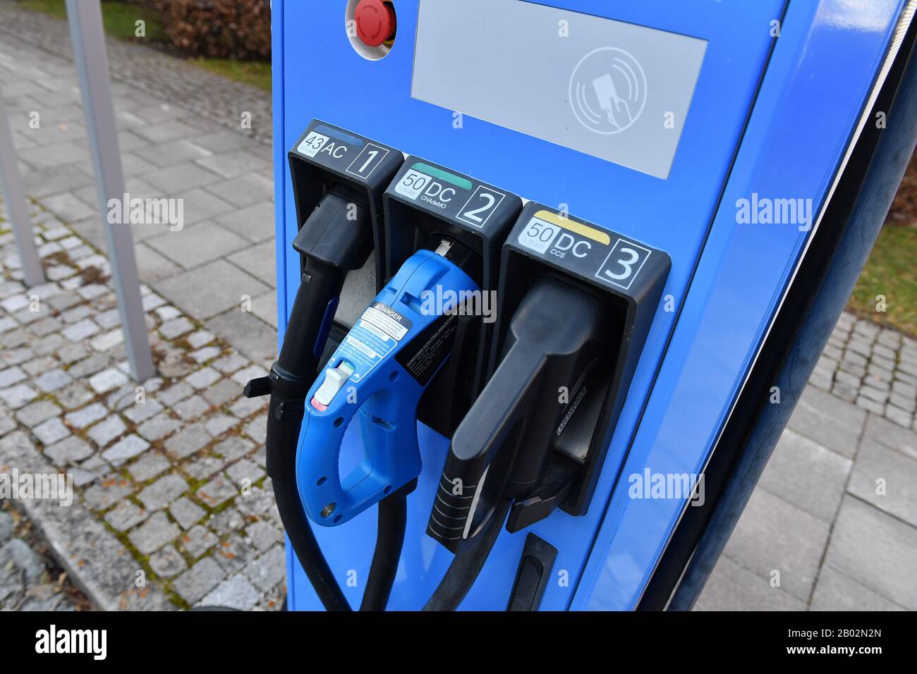 Munich, Deutschland. 18th Feb, 2020. Charging posts for electric cars-e ...