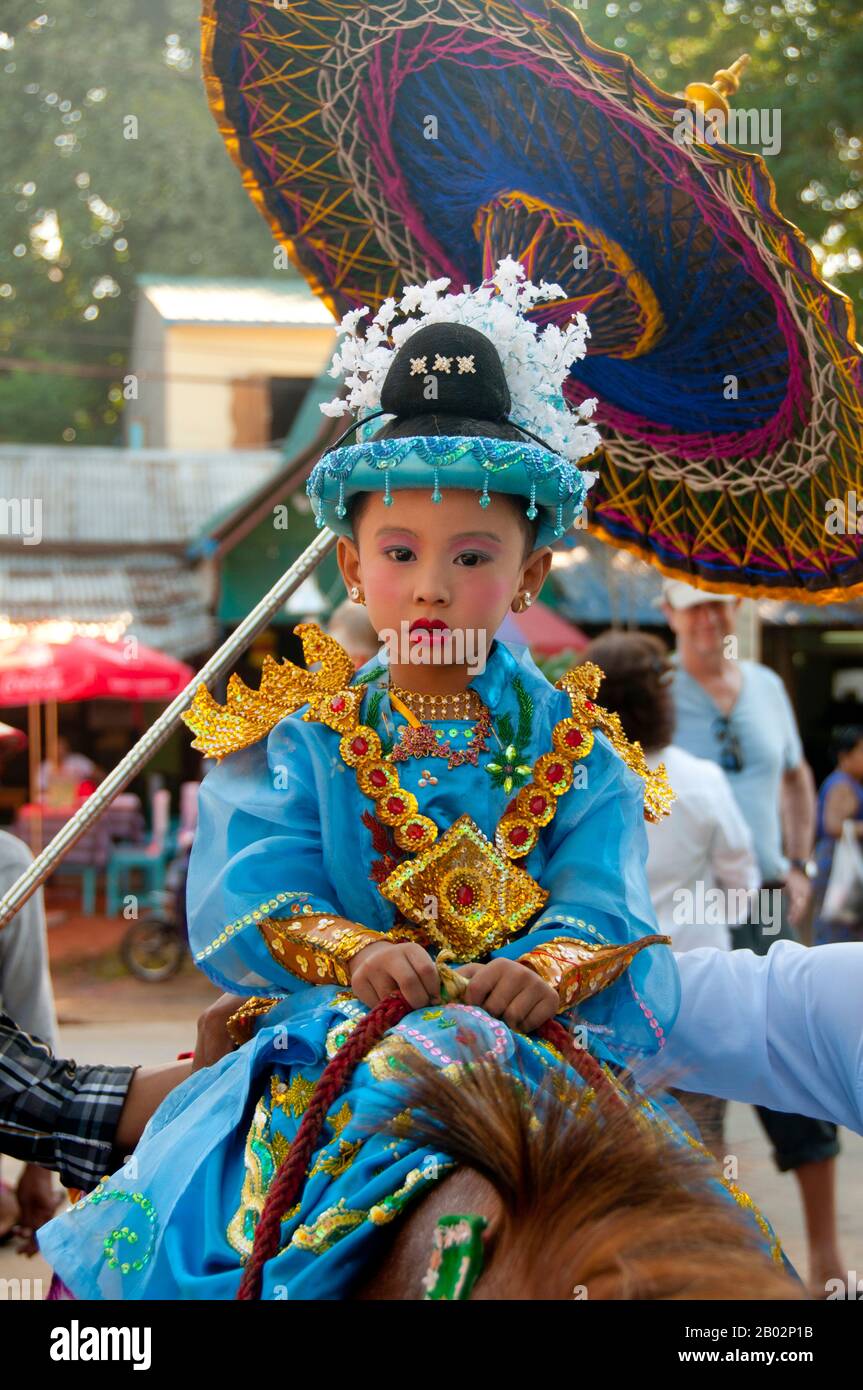 Shinbyu is the Burmese term for a novitiation ceremony (pabbajja) in ...