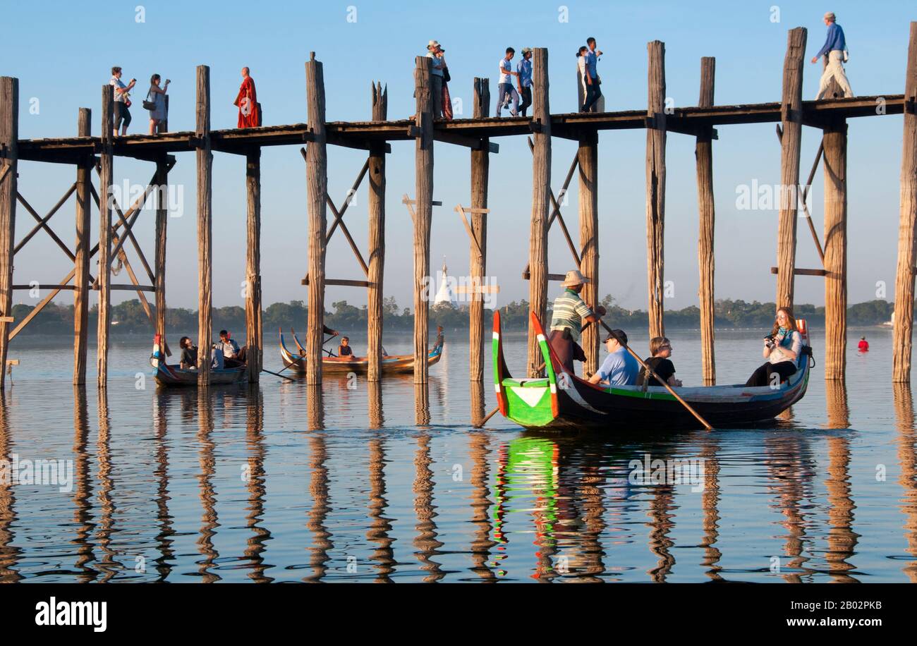 The U Bein Bridge is the longest teakwood bridge in the world and was ...