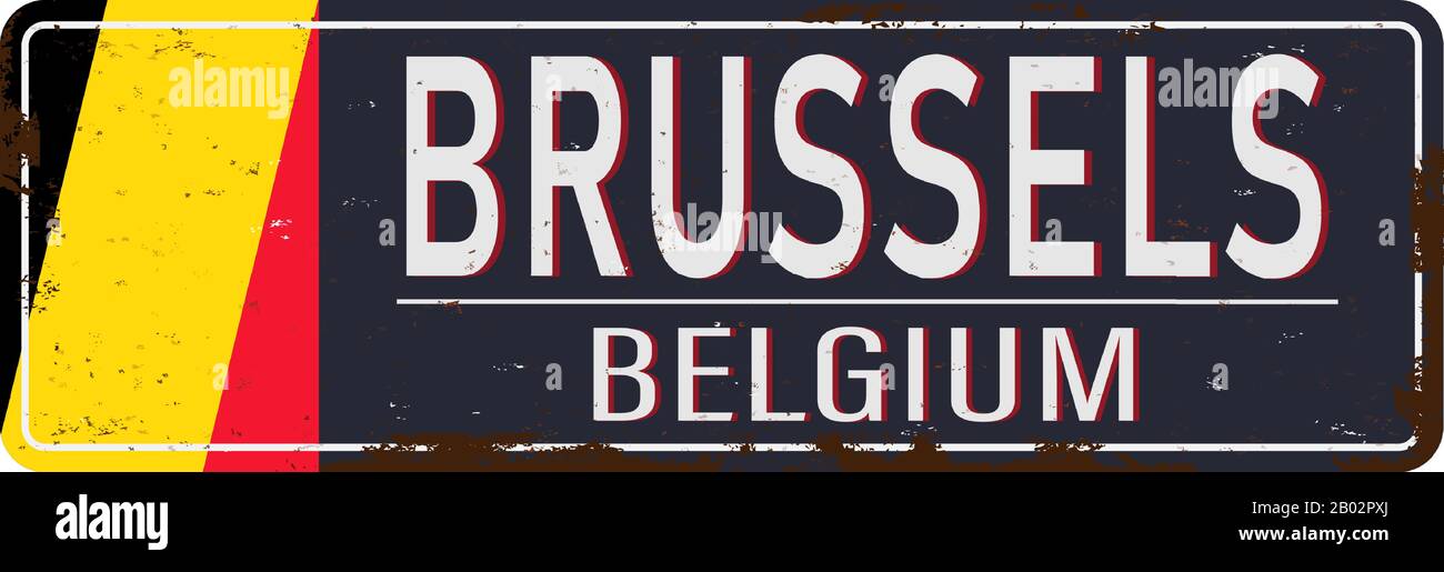 road sign Brussels Belgum on a white background Stock Vector Image ...