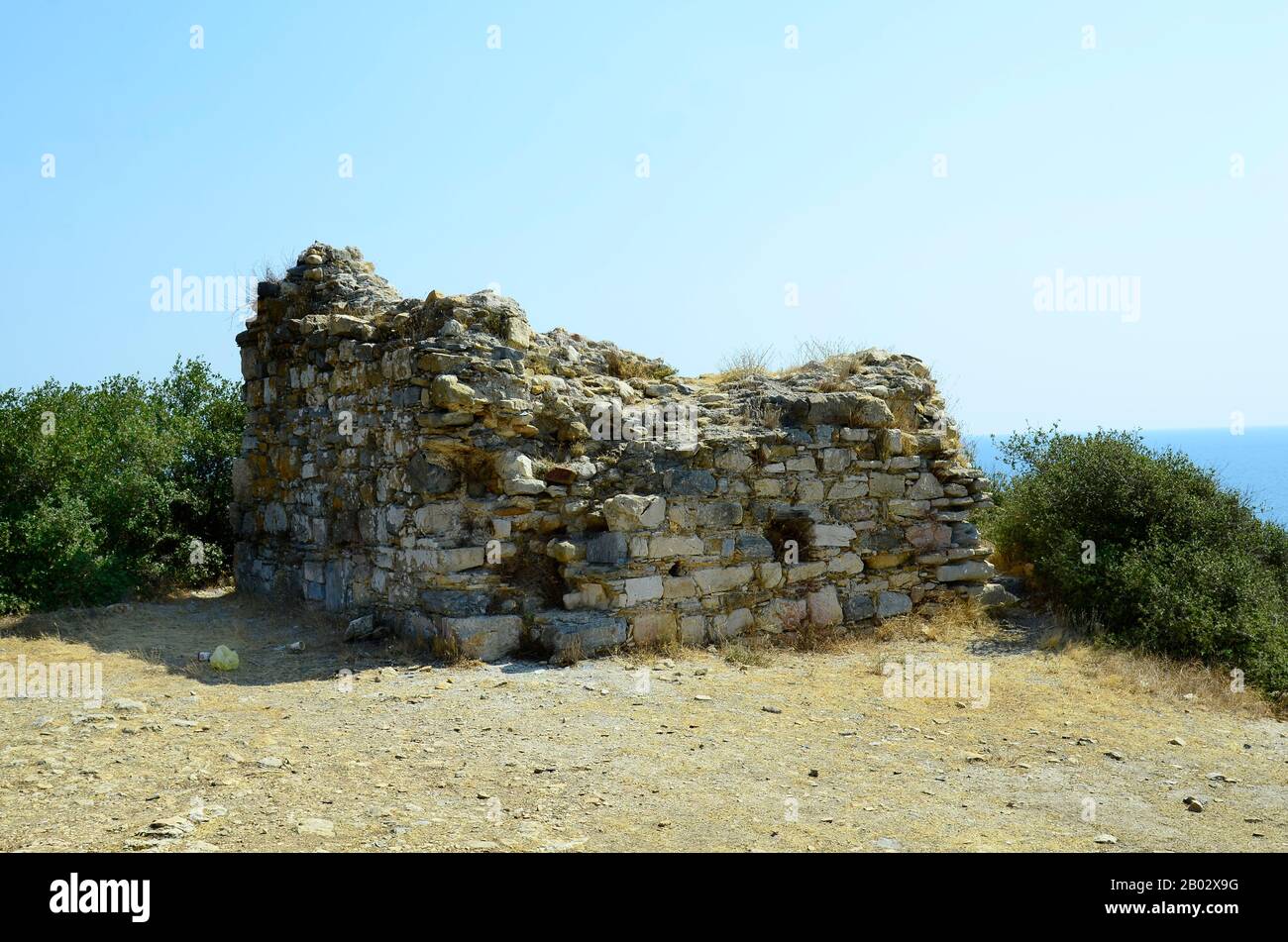 Greece, ruin of ancient watch tower in Evros area Stock Photo - Alamy