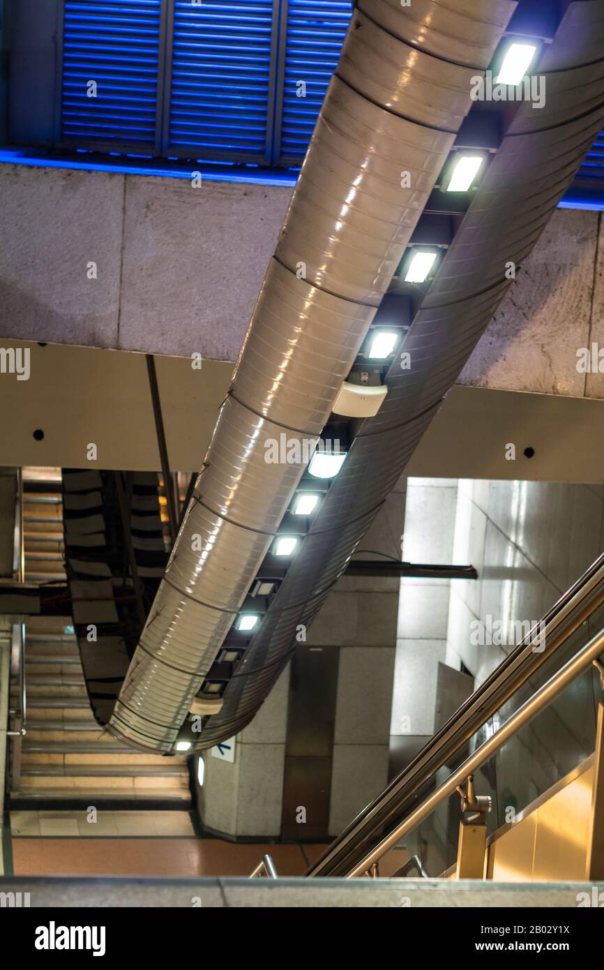 Graphic futuristic metro access stairs Stock Photo - Alamy