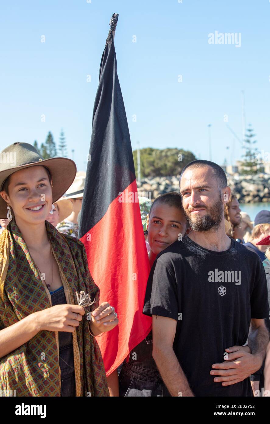 Fremantle, Western Australia. 25th January 2020. Aboriginal youth seen ...