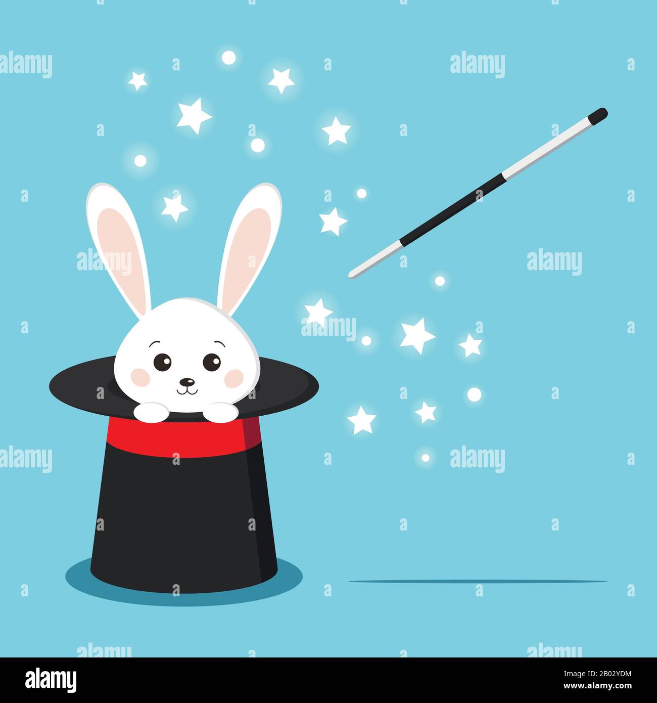 Magic black hat with sweet white rabbit inside Stock Vector Image & Art ...
