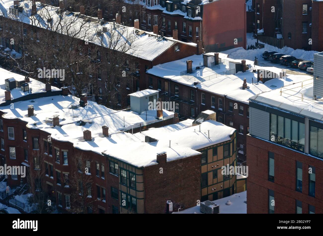 Rooftop Snow In Boston Stock Photo - Alamy