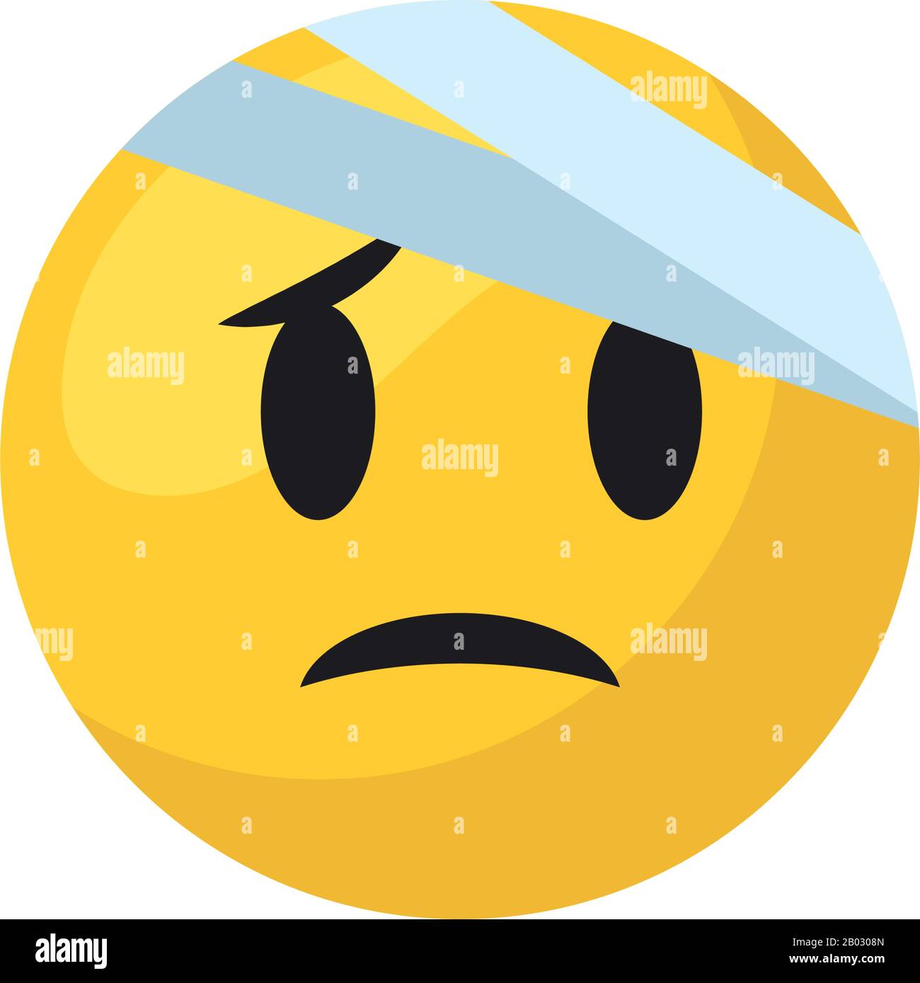 Hurt emoji face flat style icon design, Cartoon expression cute ...