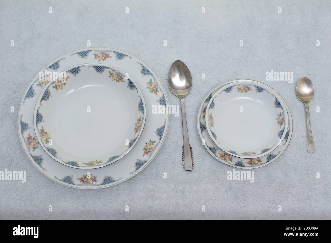 Mock up / design set of elegant and traditional colorful white and blue ...