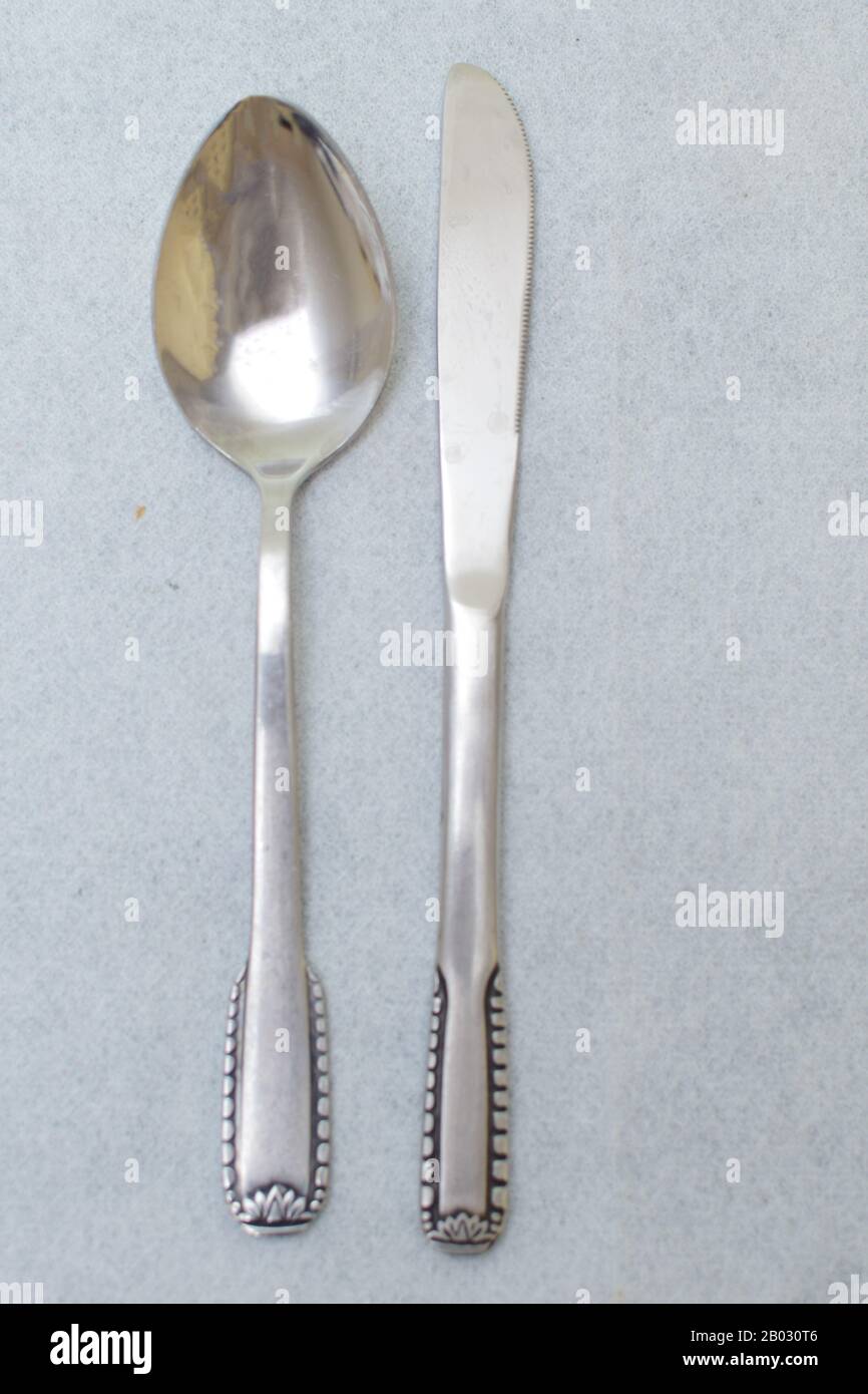Mock up / design set shiny silverware spoon and knife and fork , design ...
