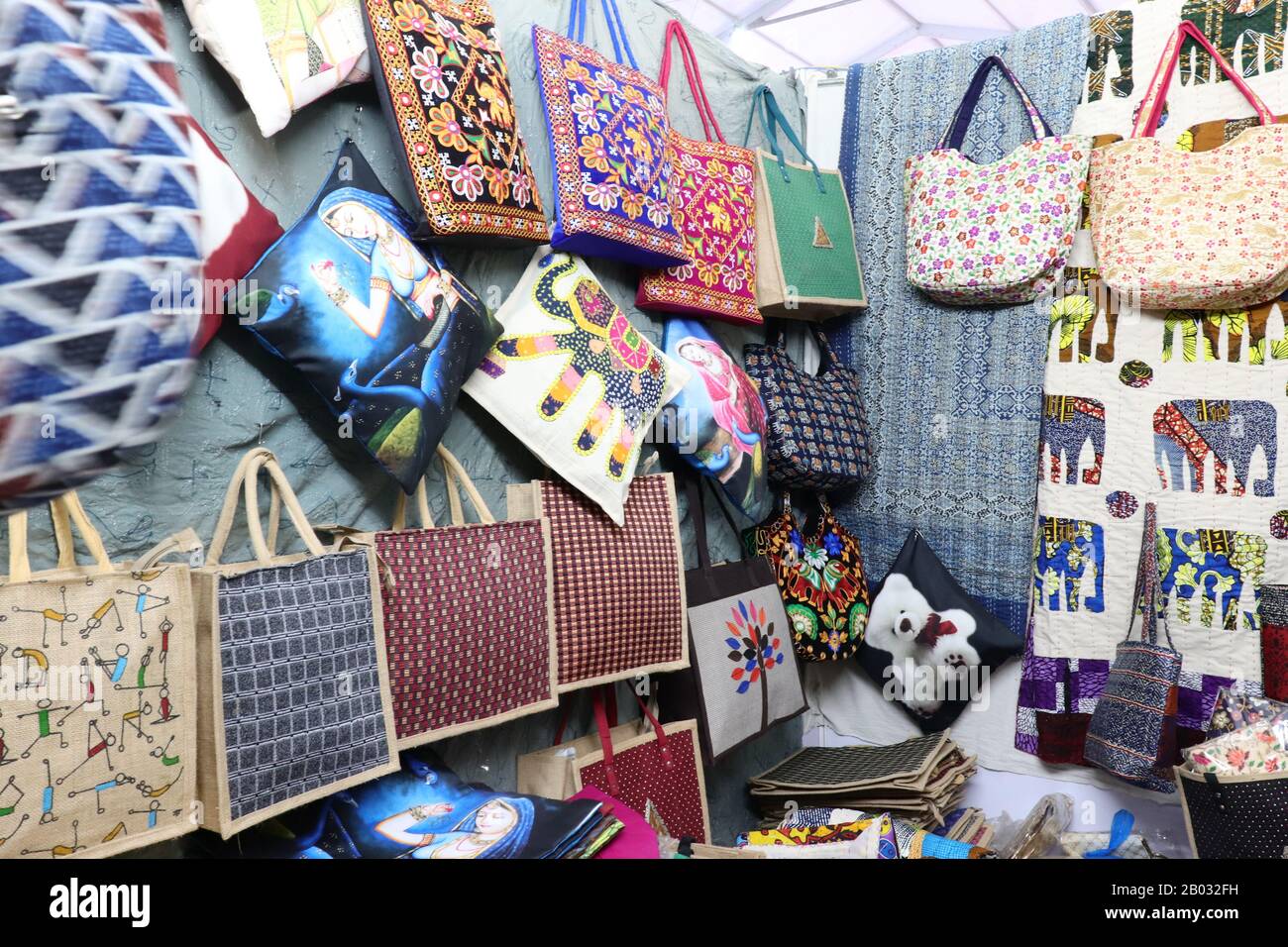 Colourful handmade bags for sale in the market/Gujarat Stock Photo - Alamy