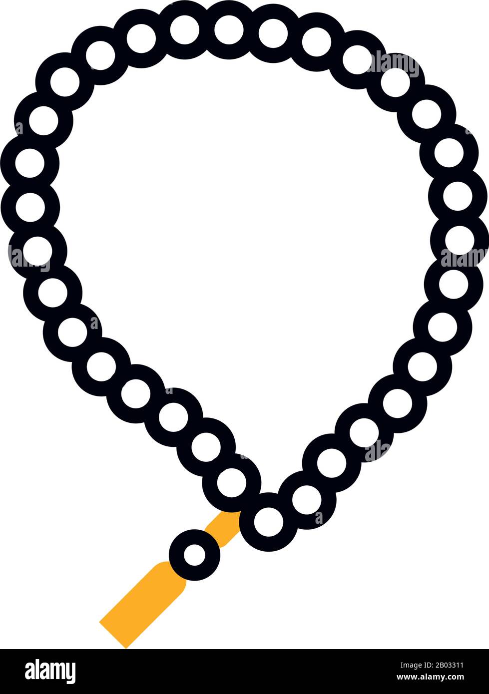 Ramadan dhikr rosary half line half color style icon design, Islamic ...