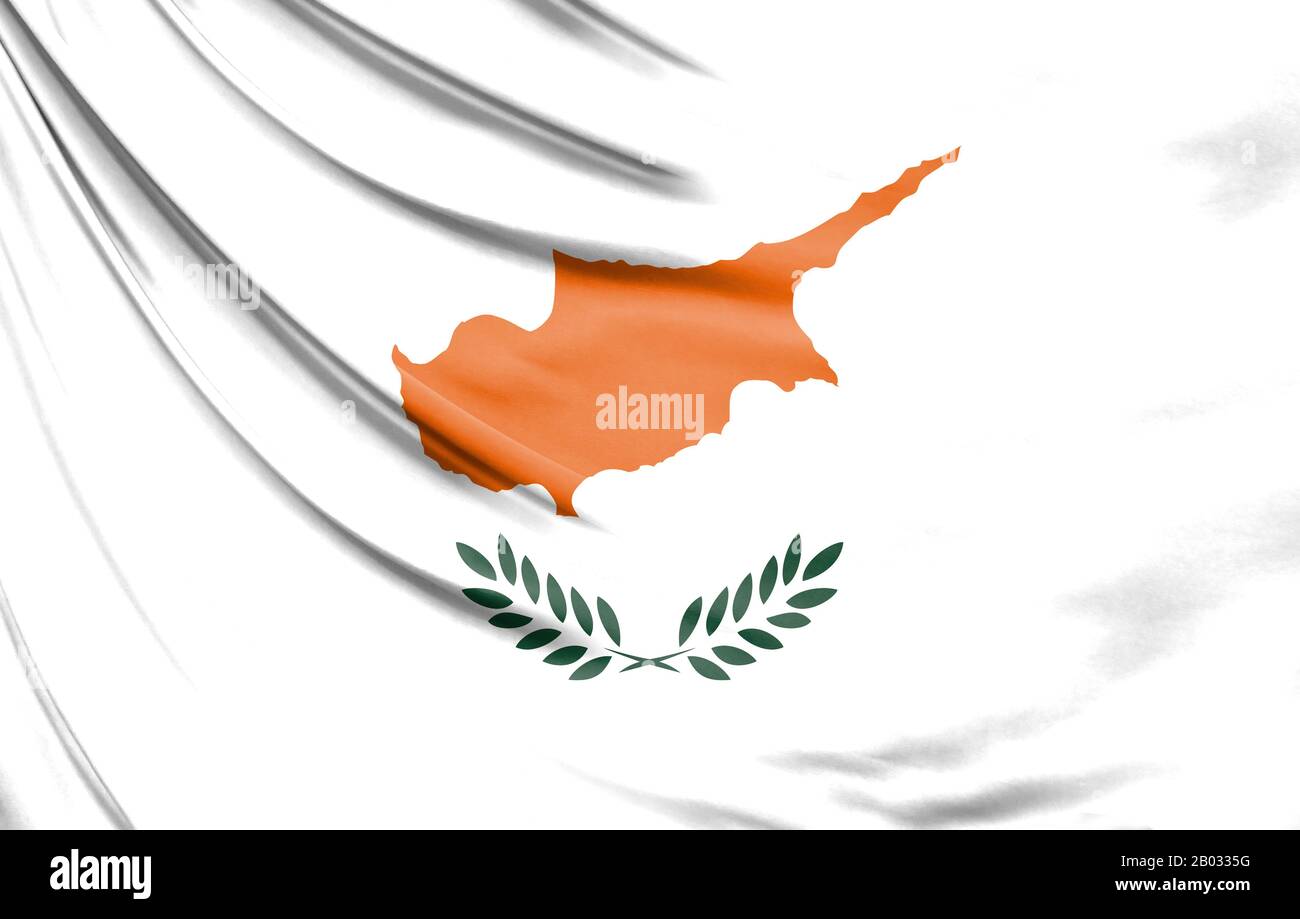 Realistic flag of Cyprus on the wavy surface of fabric Stock Photo - Alamy