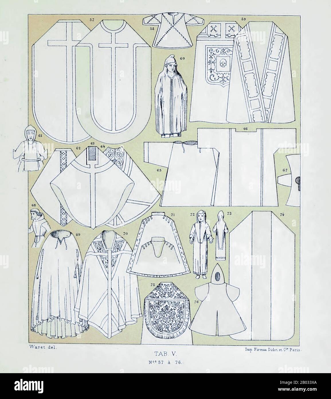 Cloak material spread from Geschichte des kostüms in chronologischer ...