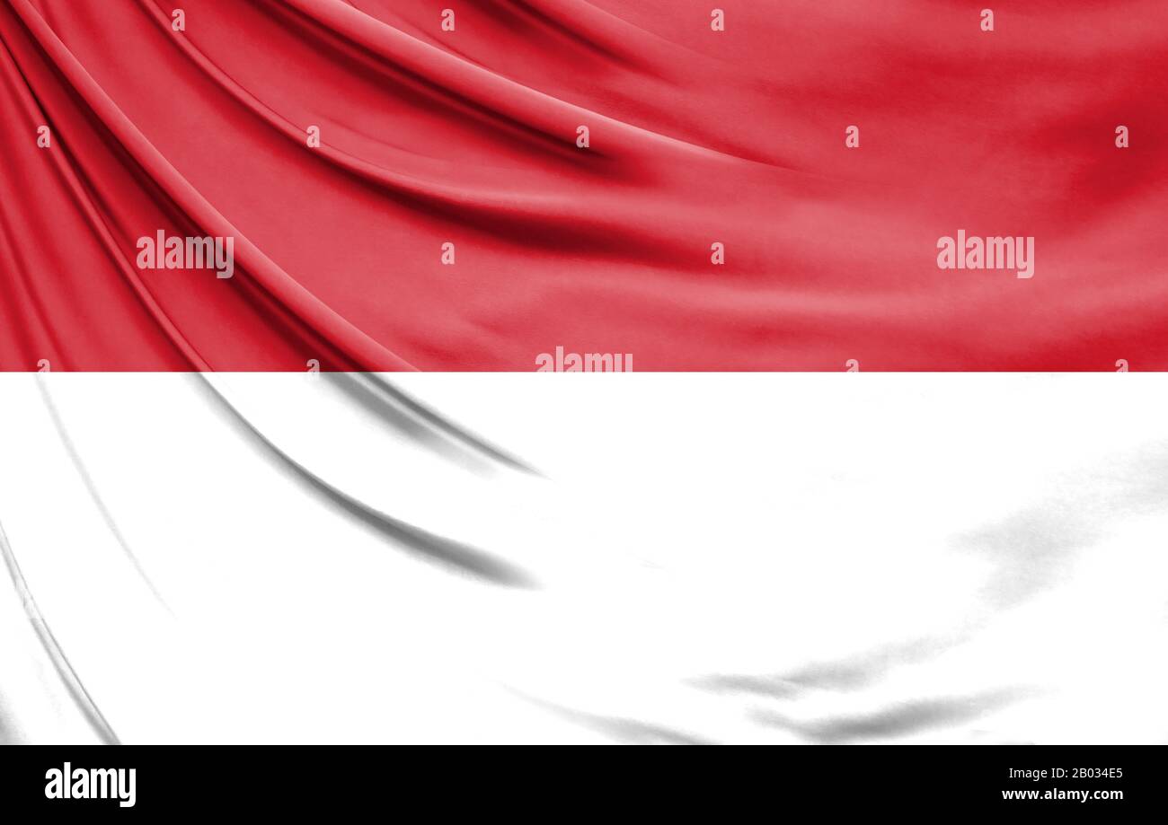 Realistic flag of Indonesia on the wavy surface of fabric Stock Photo ...
