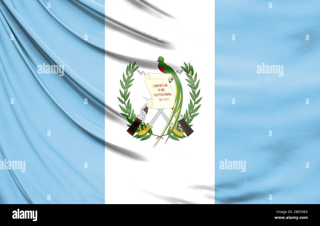 Realistic flag of Guatemala on the wavy surface of fabric Stock Photo ...