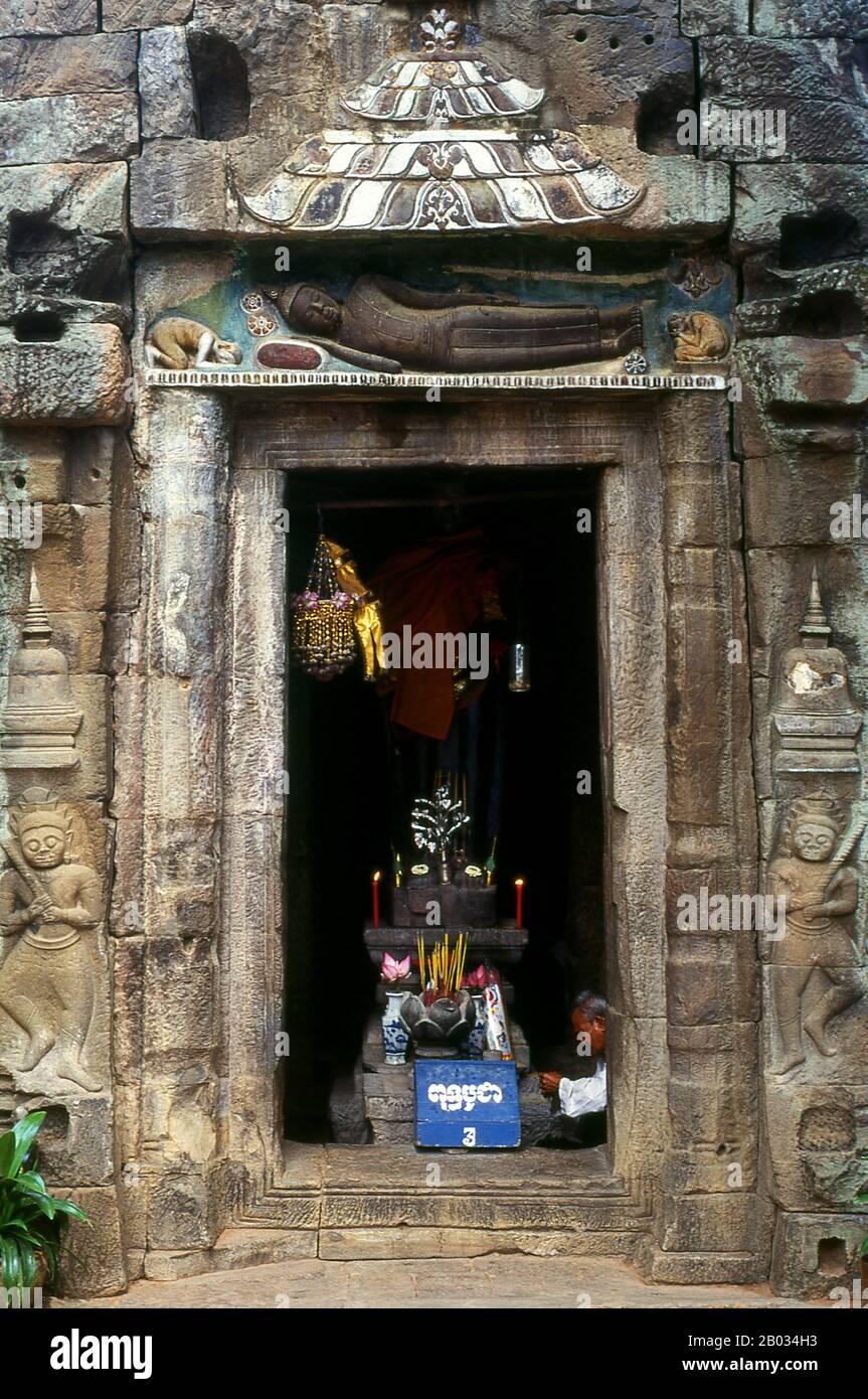 Cambodia: Ta Prohm temple near Tonle Bati, south of Phnom Penh. The ...