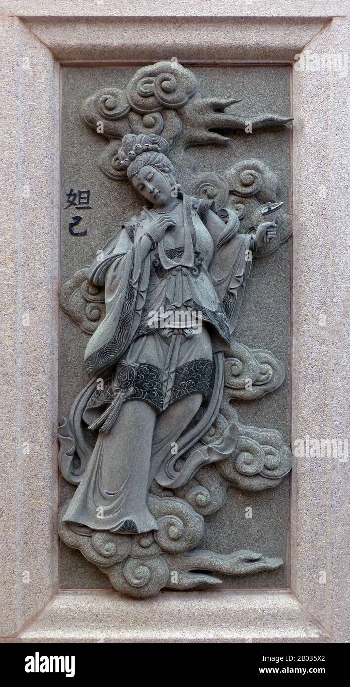 Malaysia / China: Carving of the fox spirit Su Daji, depicting her role ...