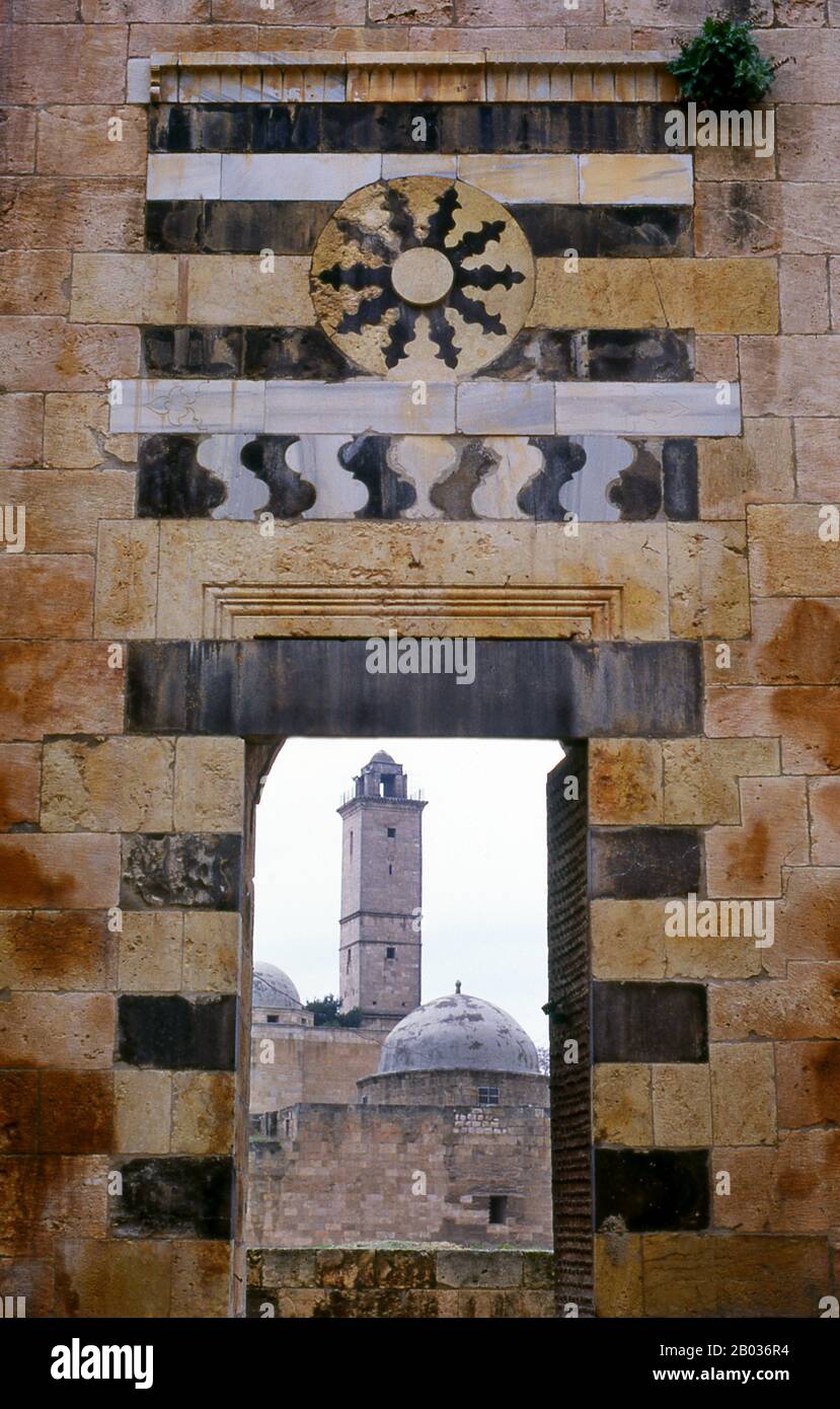 The Citadel of Aleppo is a large medieval fortified palace in the ...