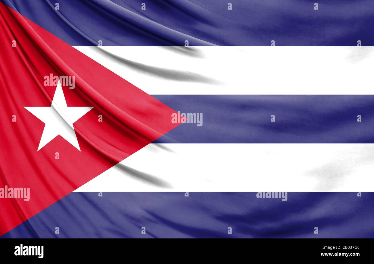 Realistic flag of Cuba on the wavy surface of fabric Stock Photo - Alamy