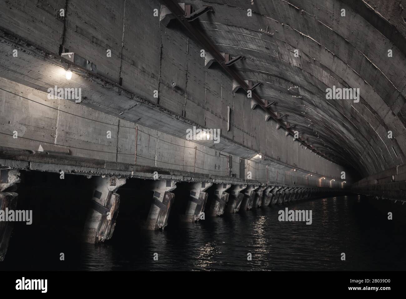 Balaklava concrete tunnel interior, part of abandoned underground ...
