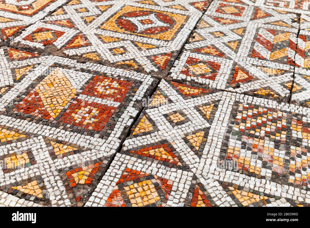 Decorative mosaic floor in Chersonesos, an ancient Greek colony founded ...