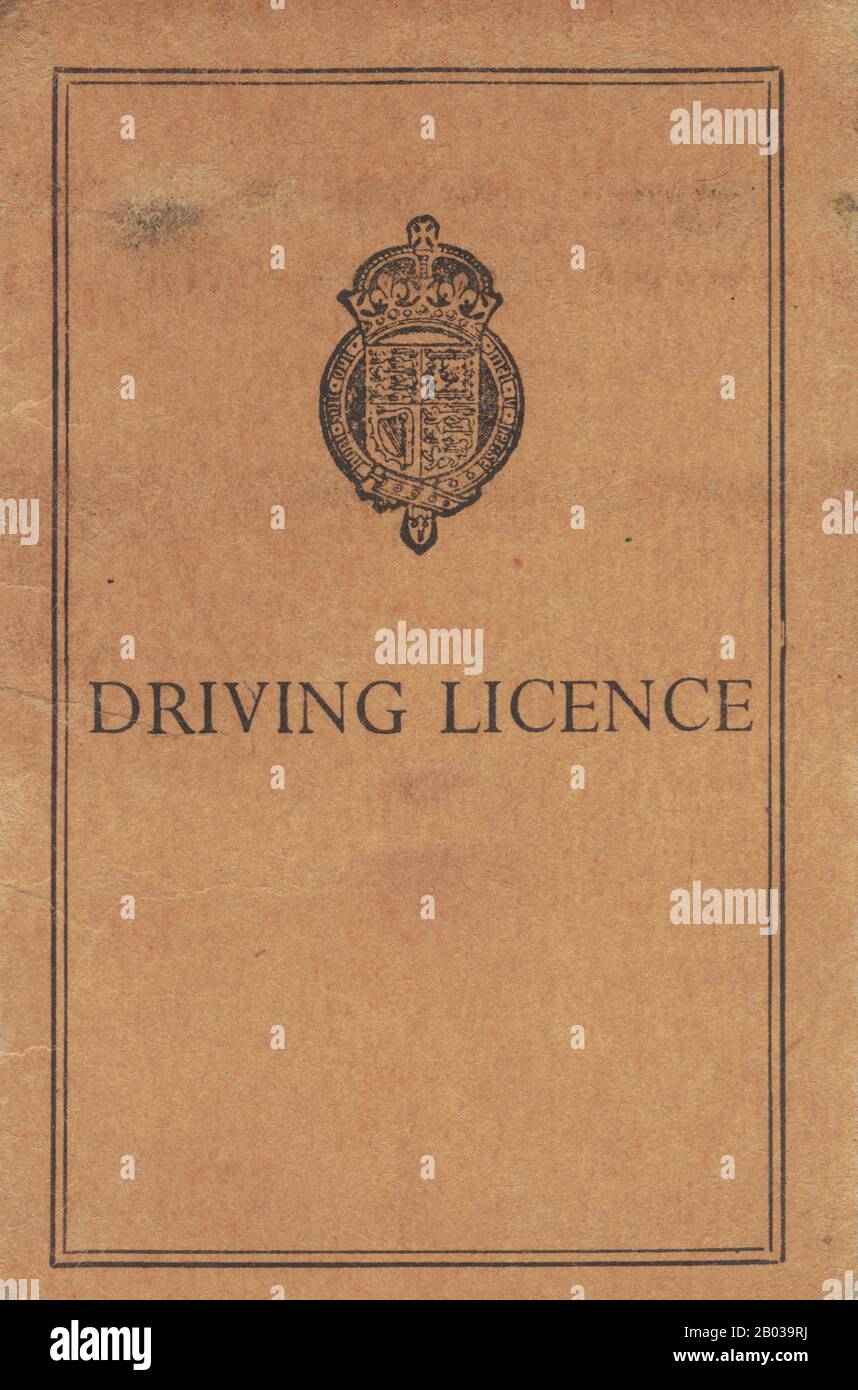 UK Driving Licence 1956 Stock Photo - Alamy