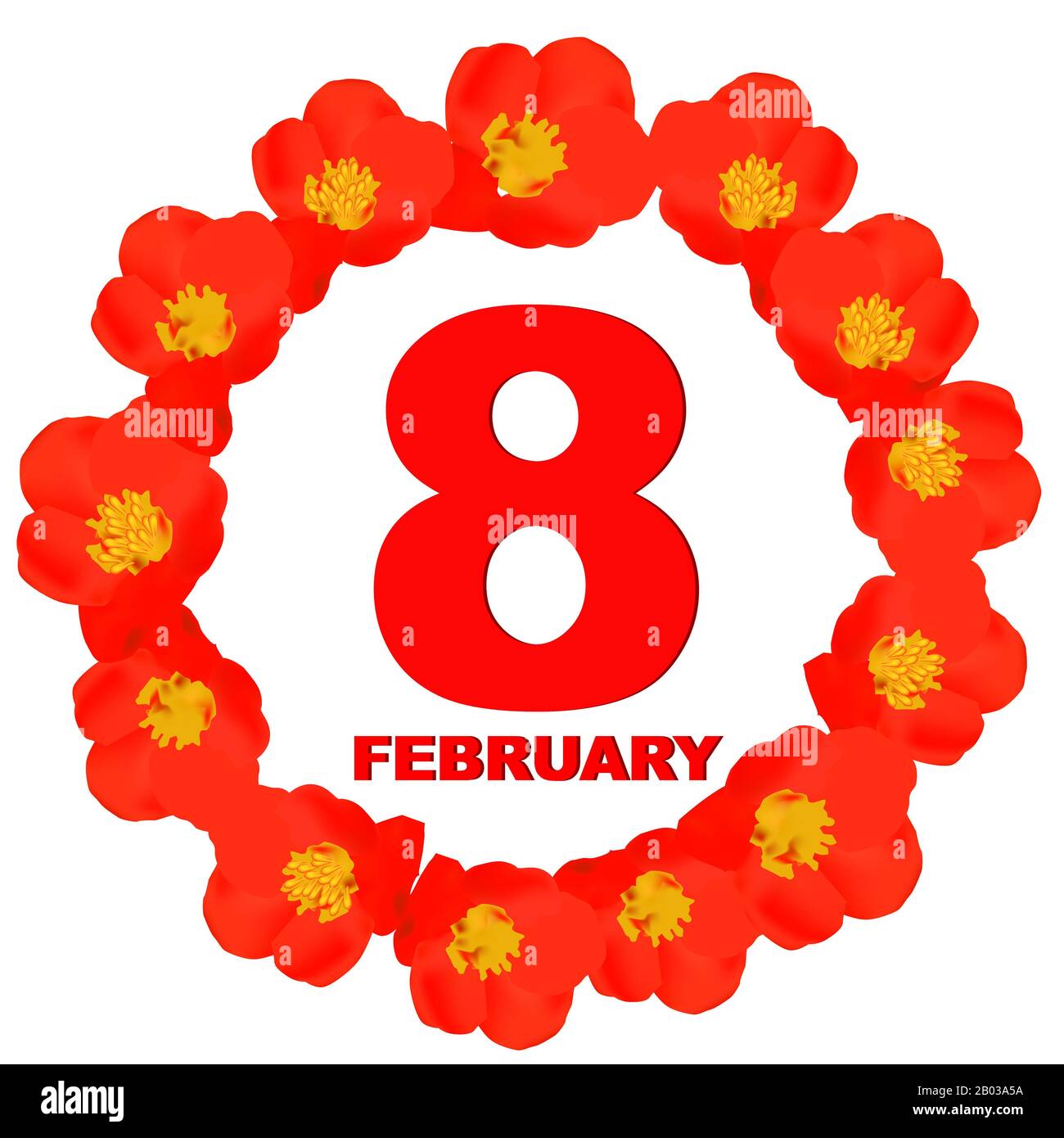 February 8 icon. For planning important day. Banner for holidays and ...