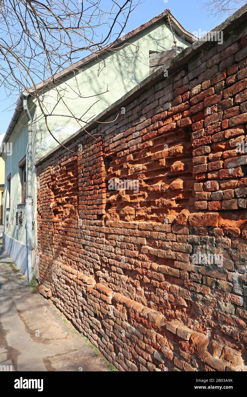 Brick wall of an old building in the city Stock Photo - Alamy