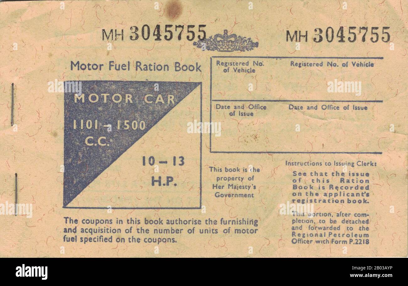 Motor Fuel Ration Book 1960s Stock Photo - Alamy