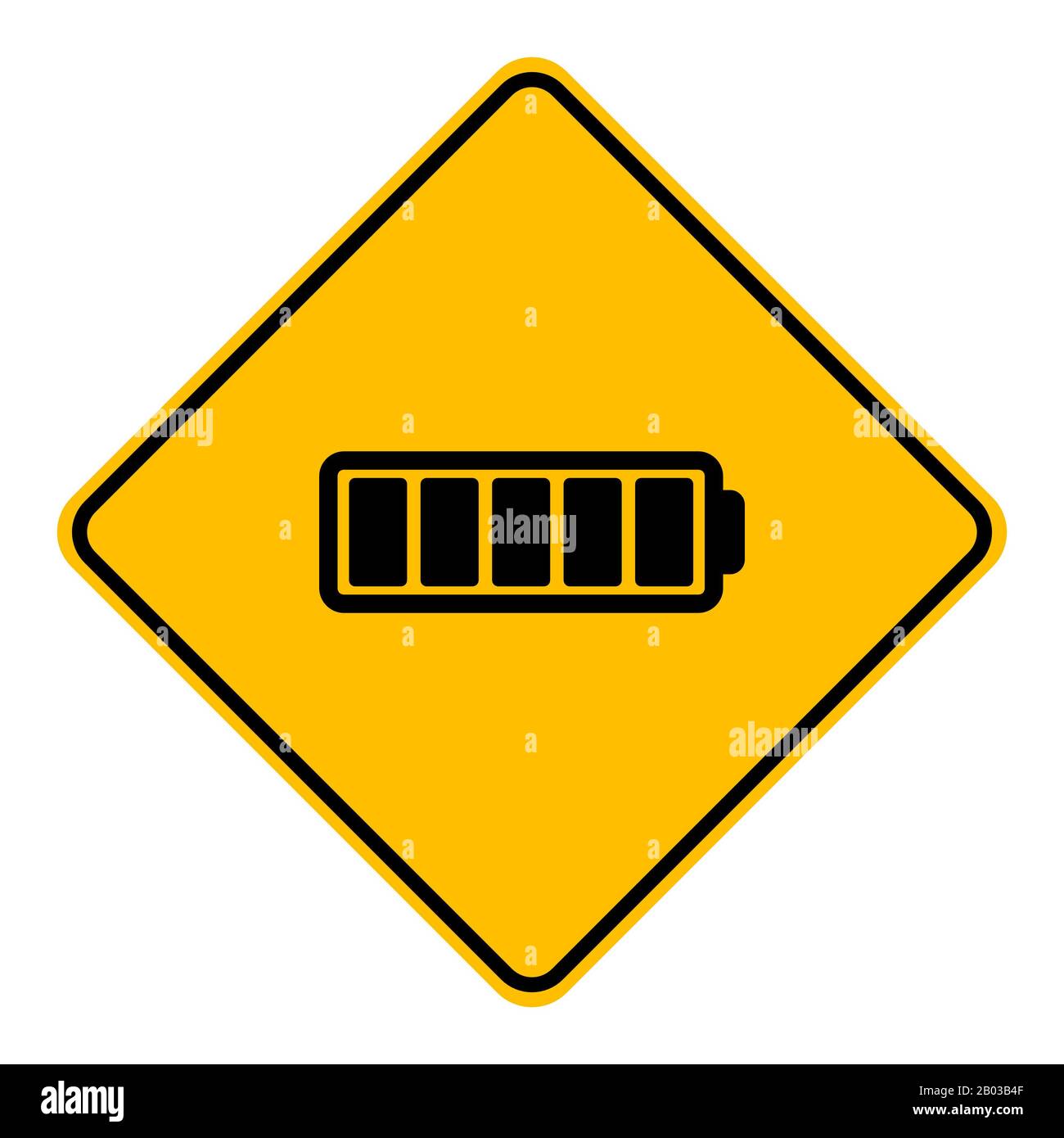 Battery and road sign Stock Photo - Alamy
