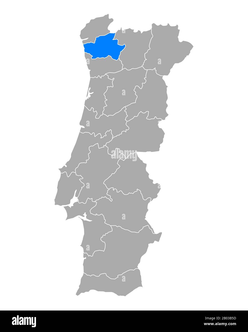 Map of Braga in Portugal Stock Photo - Alamy