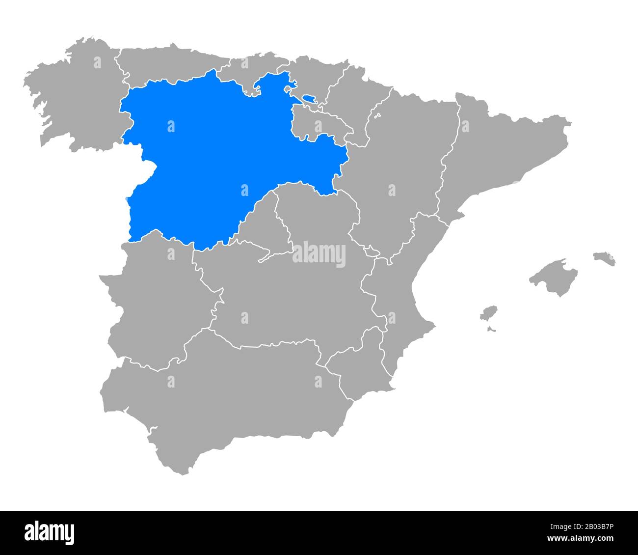 Map of Castile and Leon in Spain Stock Photo - Alamy