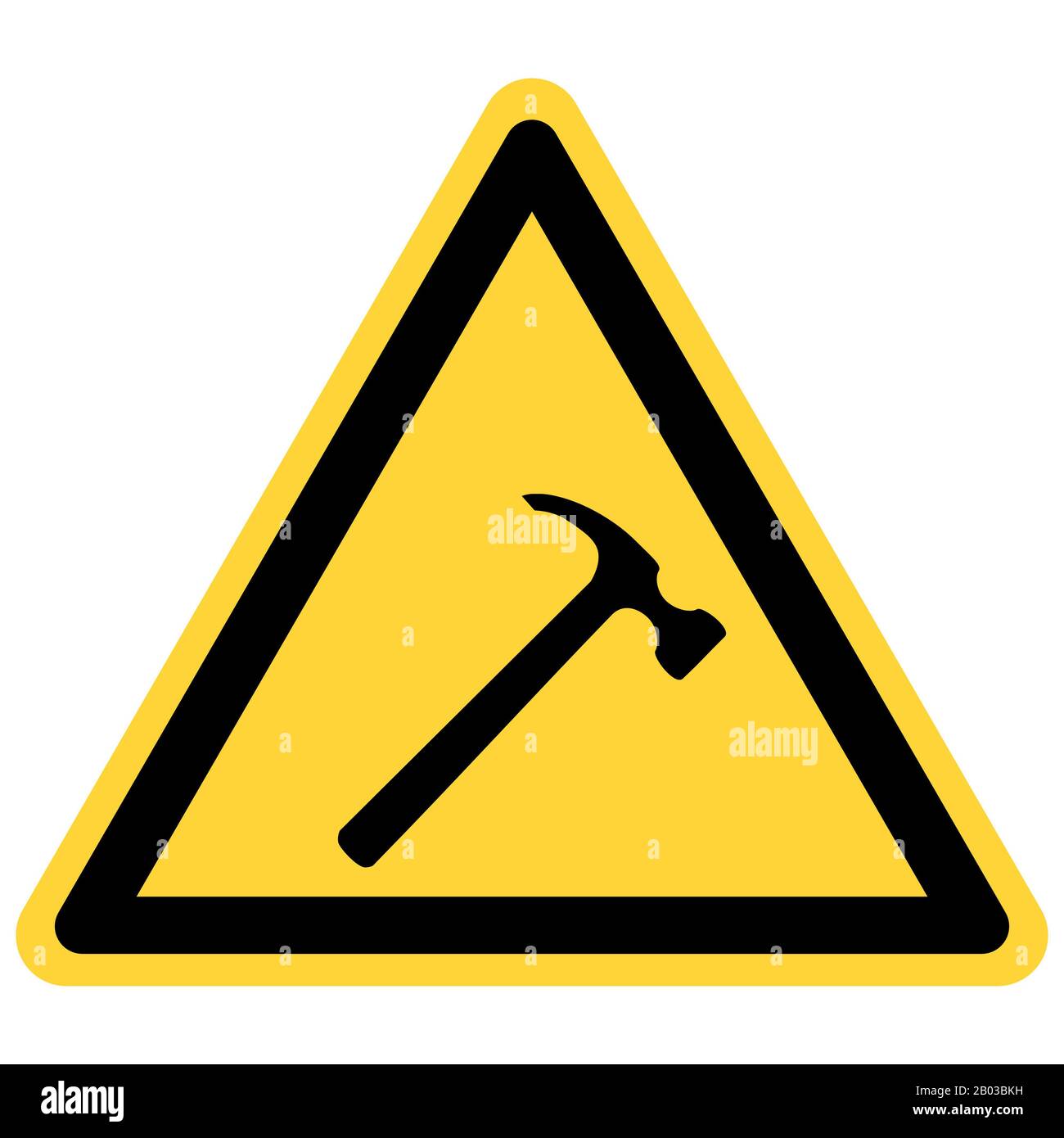 Hammer and danger sign Stock Photo - Alamy