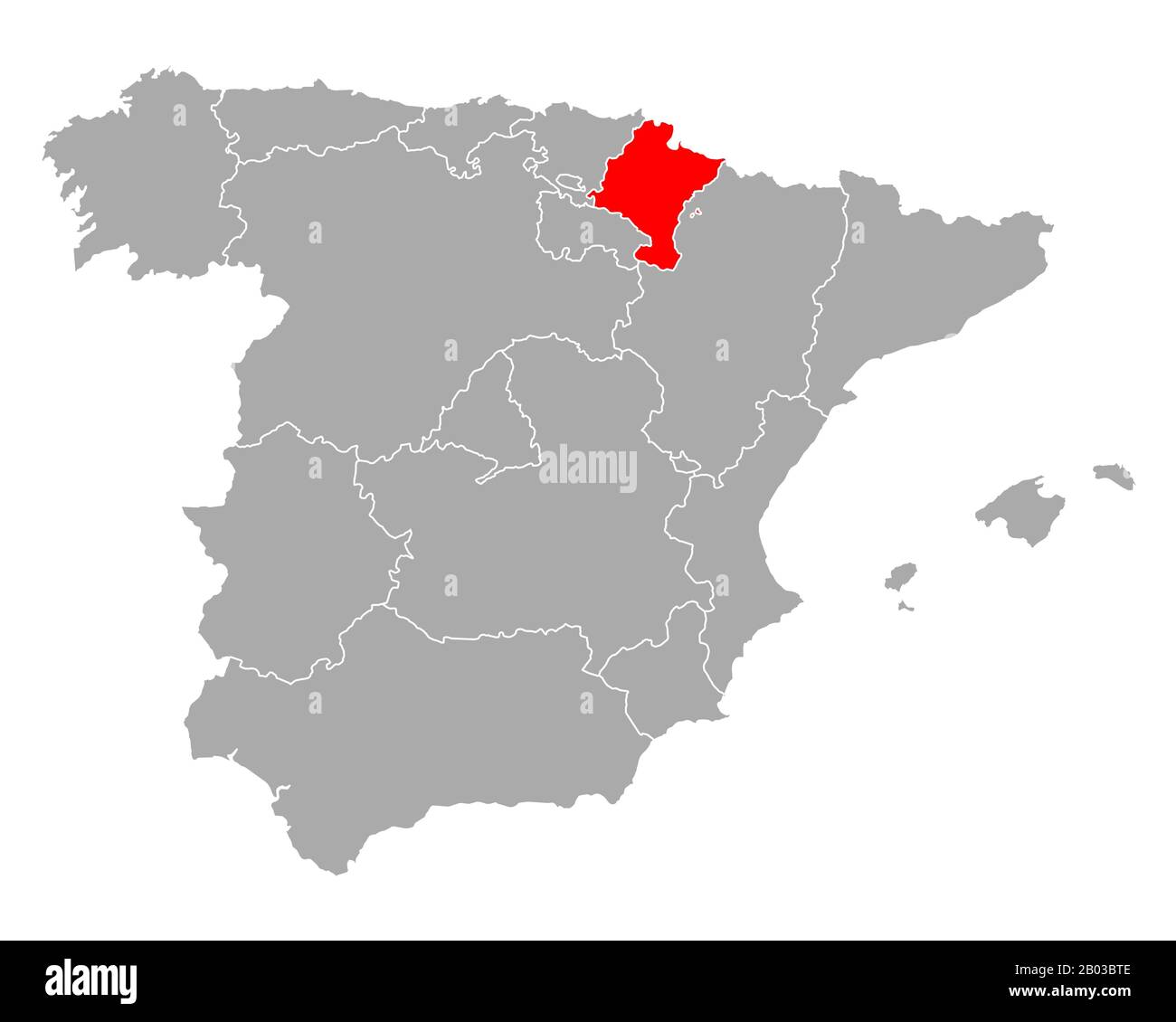 Map of Navarre in Spain Stock Photo - Alamy